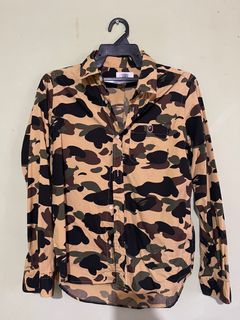 Baju kemeja Bathing Ape motif rimau kumbang, Men's Fashion, Tops & Sets ...