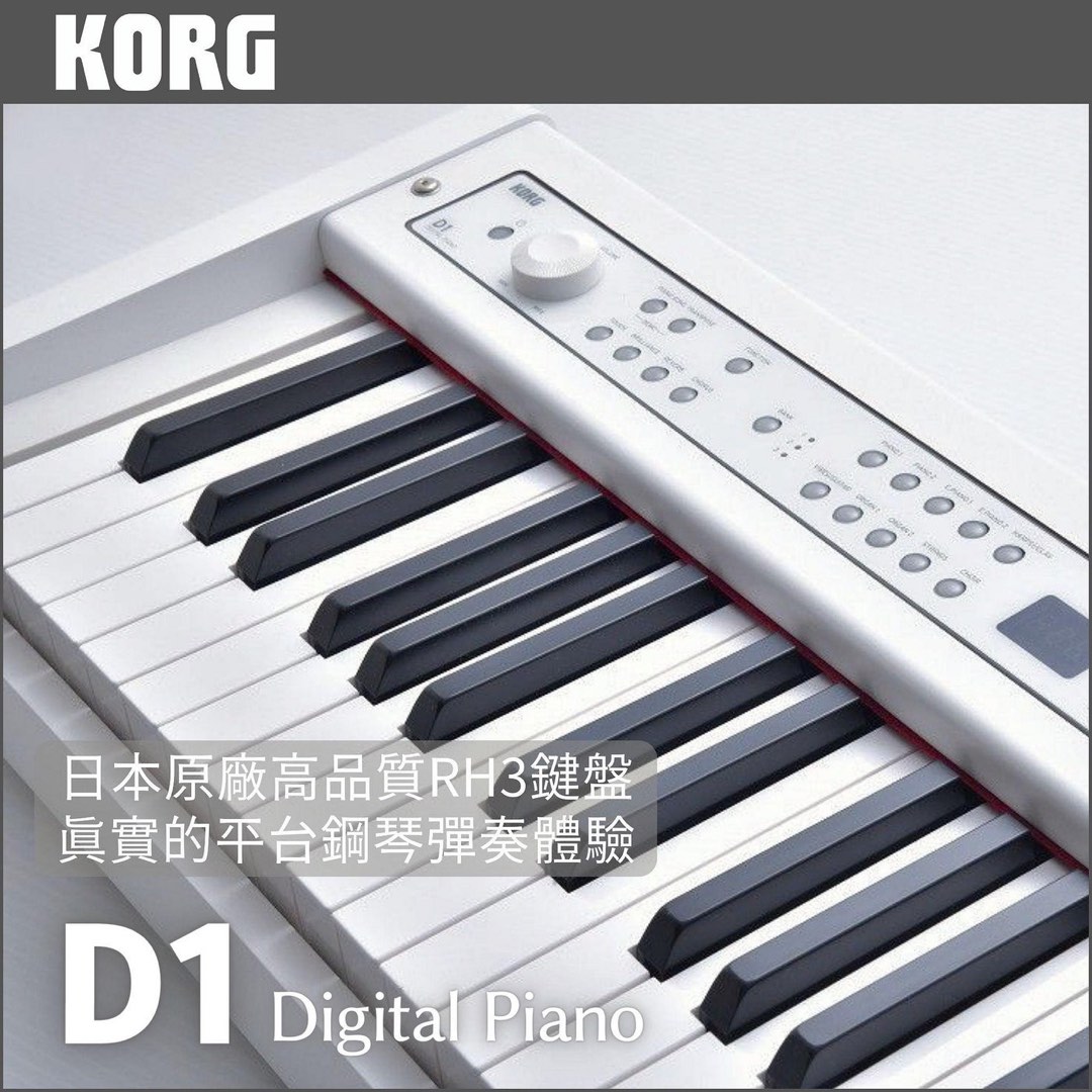 KORG D1 數位鋼琴 白色版 日本製 88鍵 電鋼琴 RH3 KAWAI 平台鋼琴觸鍵, 書籍、休閒與玩具, 樂器、音樂相關, 樂器在旋轉拍賣