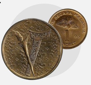 1980 Malaysia 15th Century of Hijrah 1 Ringgit Commemorative UNC Coin ...