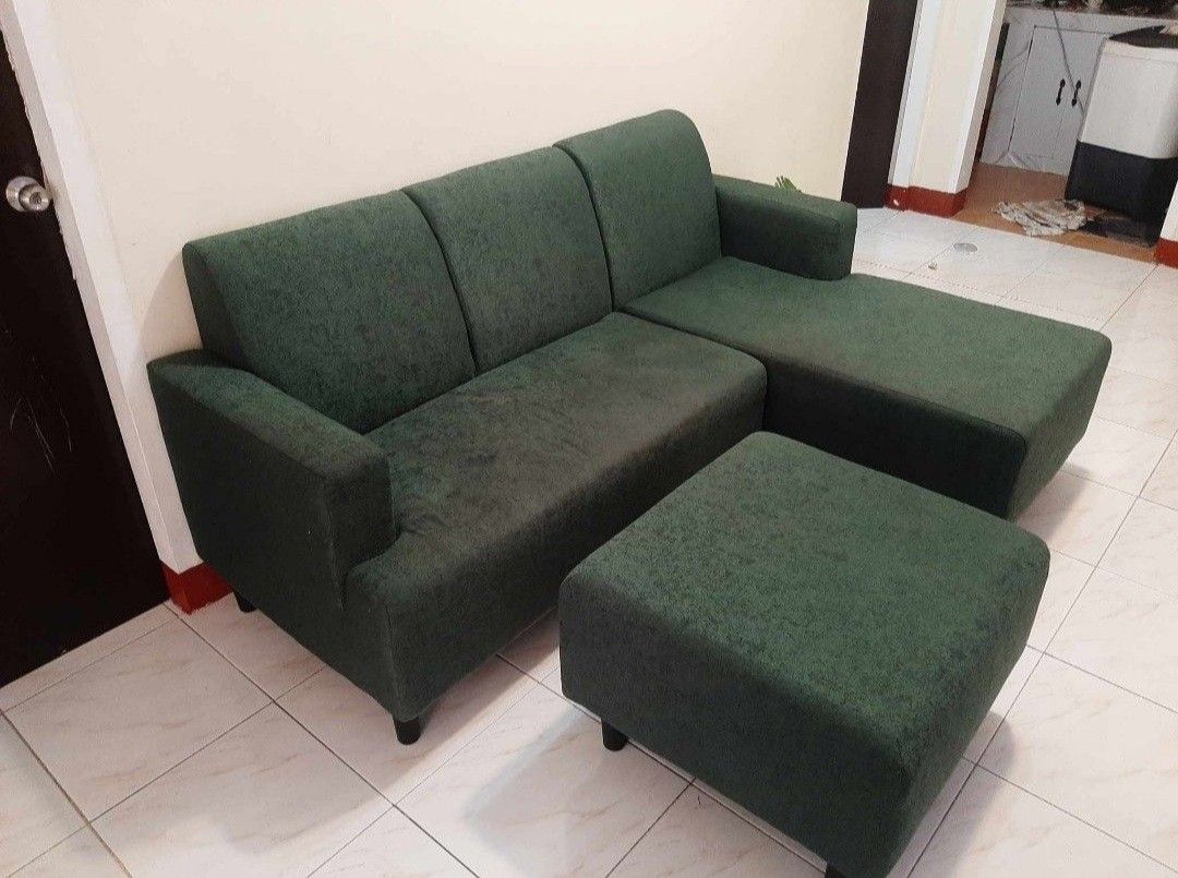 Mandaue Eric L Shape Sofa with Ottoman, Furniture & Home Living ...