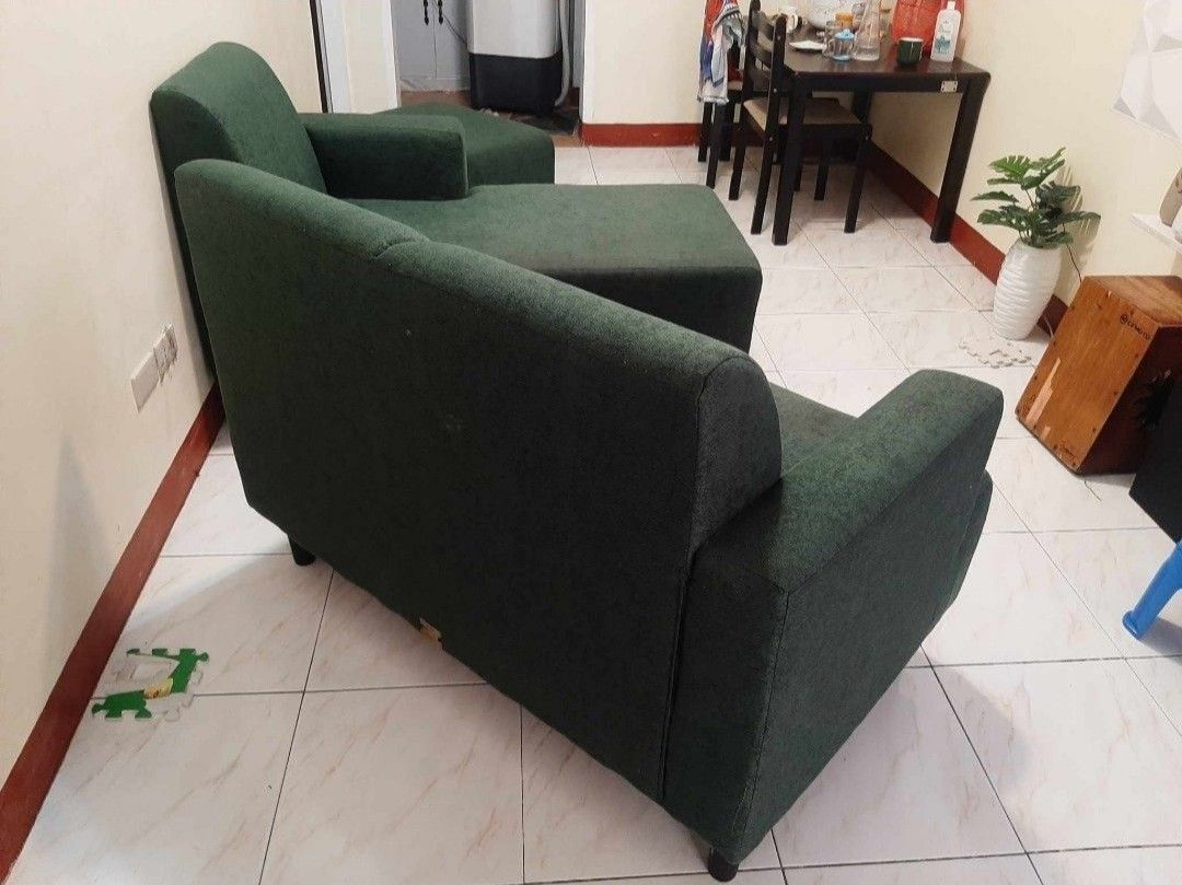 Mandaue Eric L Shape Sofa with Ottoman, Furniture & Home Living ...