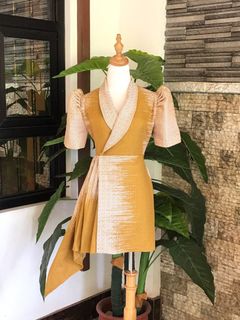 Modern Filipiniana for rent (color:beige), Women's Fashion, Dresses ...