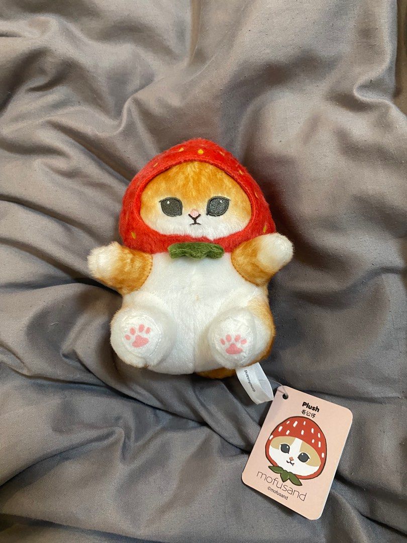 Mofusand Strawberry Cat Plush, Hobbies & Toys, Toys & Games on Carousell