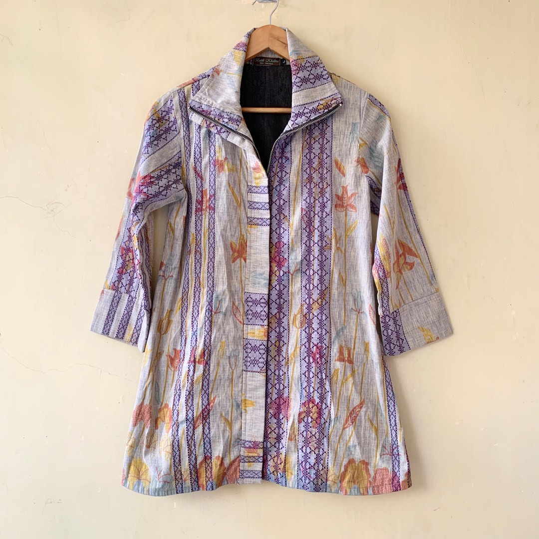 [no nego pls] Batik Khalina Solo Tunik Batik dengan Zipper Depan ...