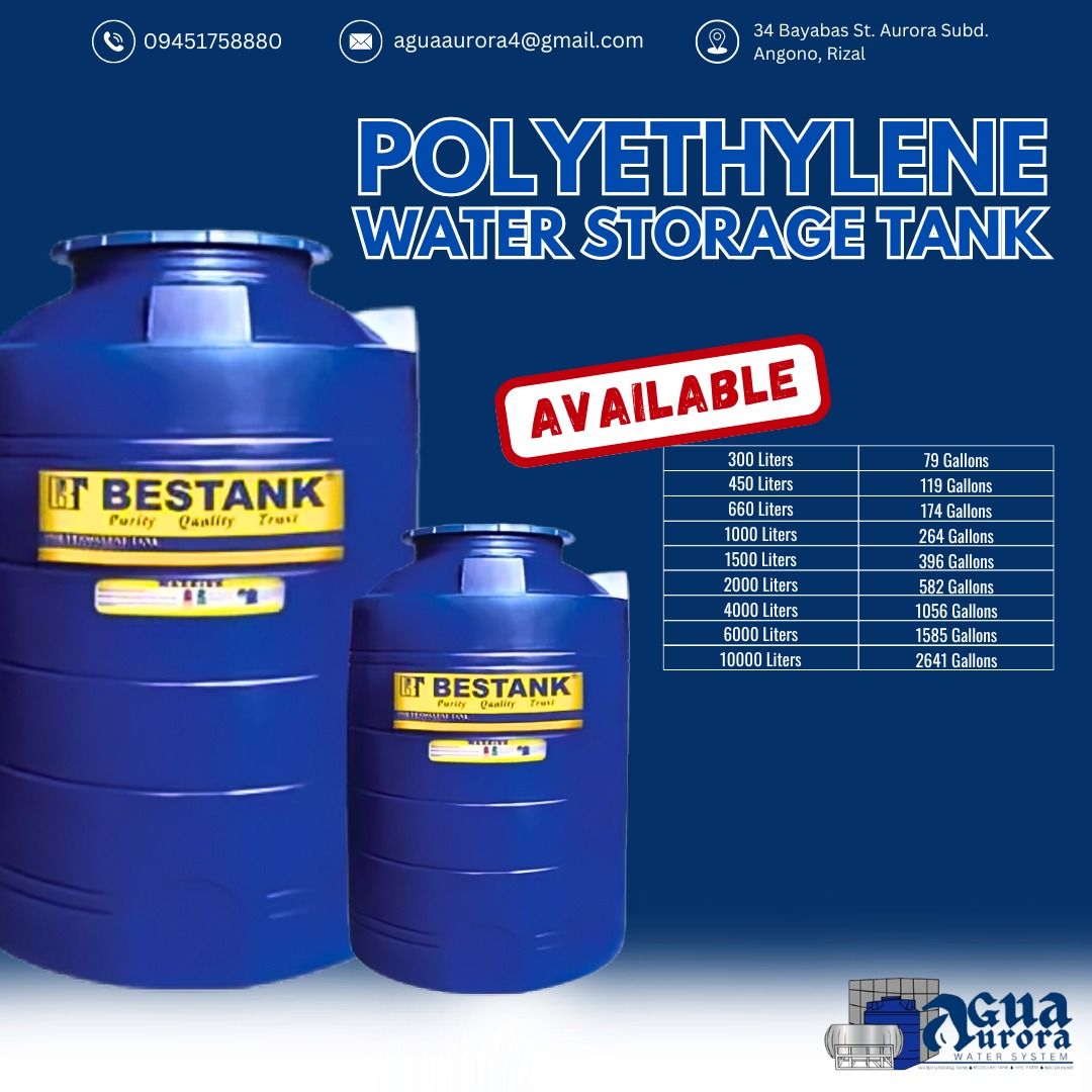 POLYETHYLENE WATER STORAGE TANK, Furniture & Home Living, Gardening, Hose and Watering Devices ...