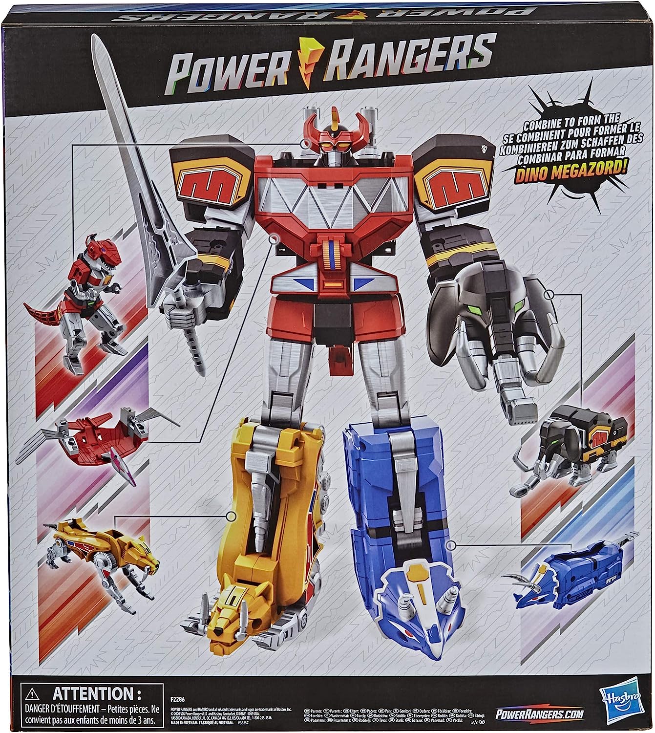Power Rangers Mighty Morphin Megazord Megapack Includes 5 MMPR Dinozord ...