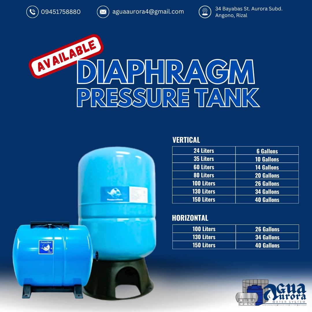 PRESSURE WAVE SERIES DIAPHRAGM PRESSURE TANKS, Furniture & Home Living ...