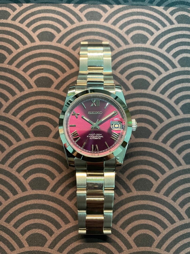 Seiko Custom Mod “Datejust Roman Numerals Magenta” 36mm case, Men's ...