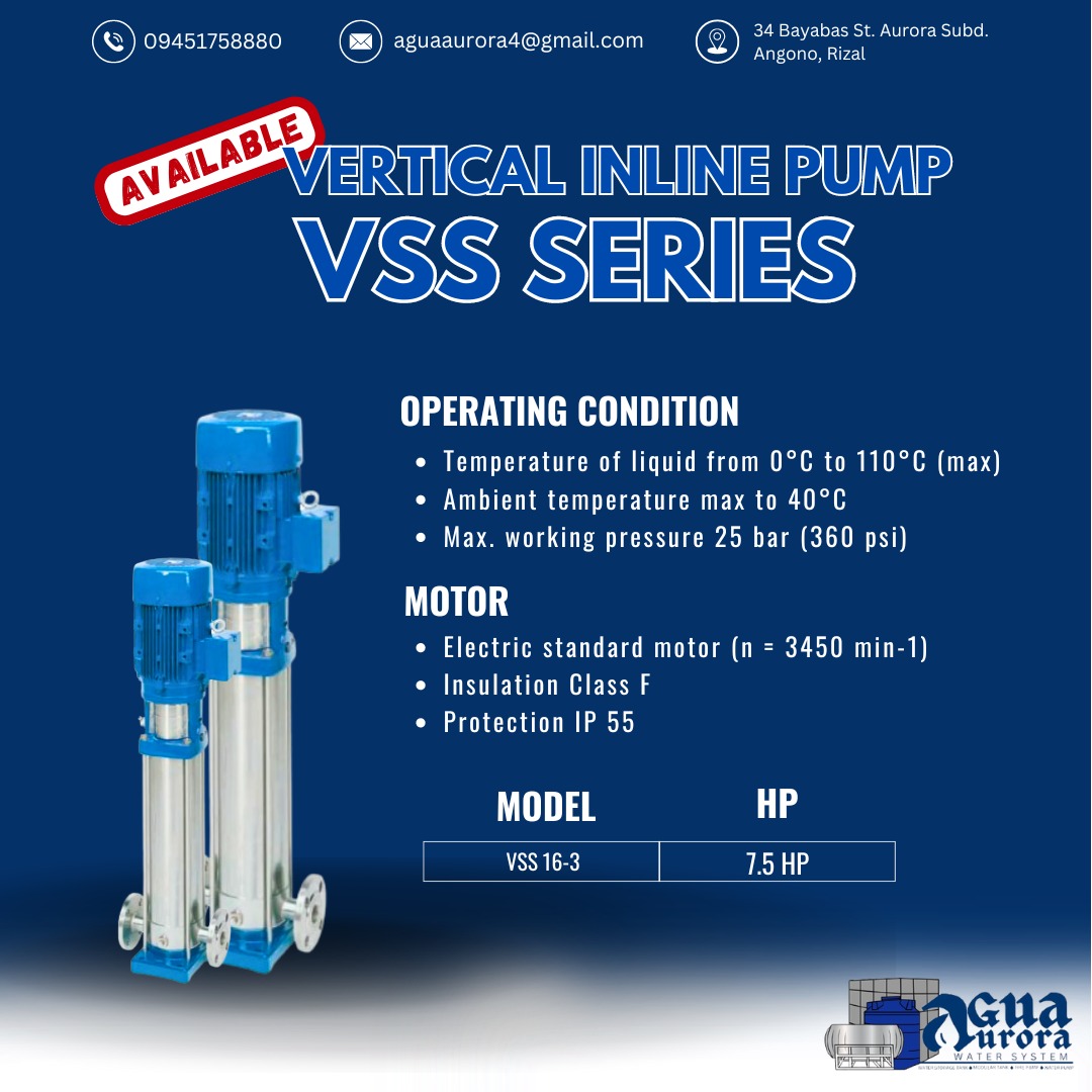 SPERONI VSS SERIES VERTICAL INLINE PUMP, Furniture & Home Living, Gardening, Hose and Watering ...