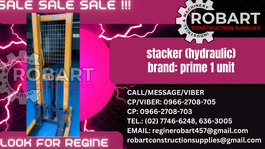 stacker (hydraulic) brand: prime 1 unit, Commercial & Industrial ...