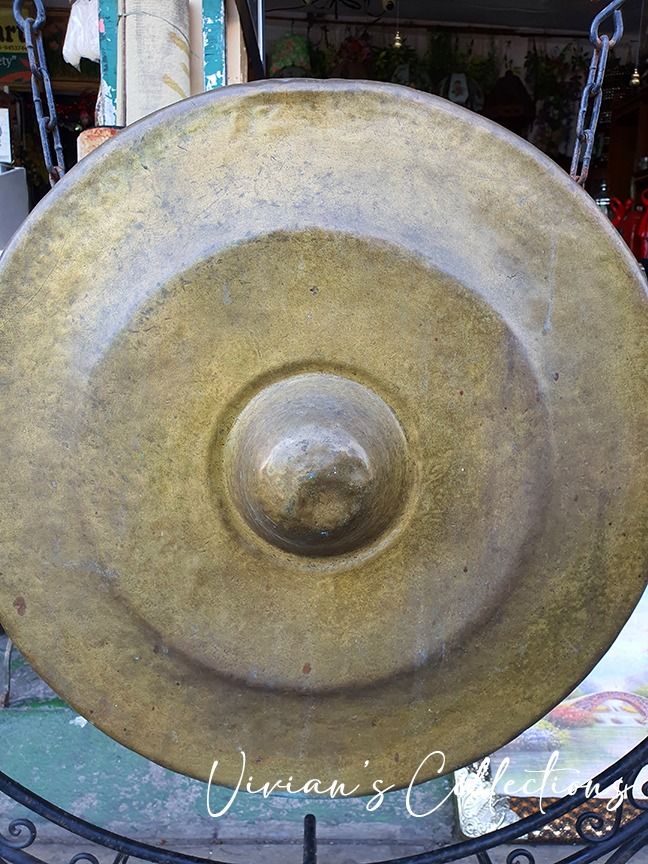 Vintage Giant/ Very Big Antique Brass Gong with Wooden Striker ...