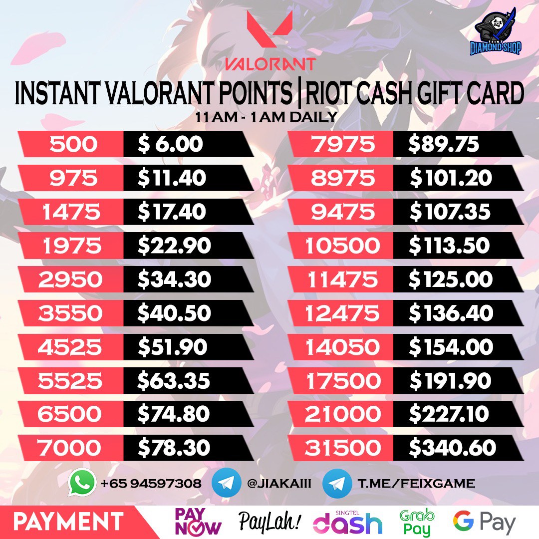 [WEB ORDER | 101% CHEAPEST] VALORANT POINTS TOPUP| VP TOP UP | GIFT ...