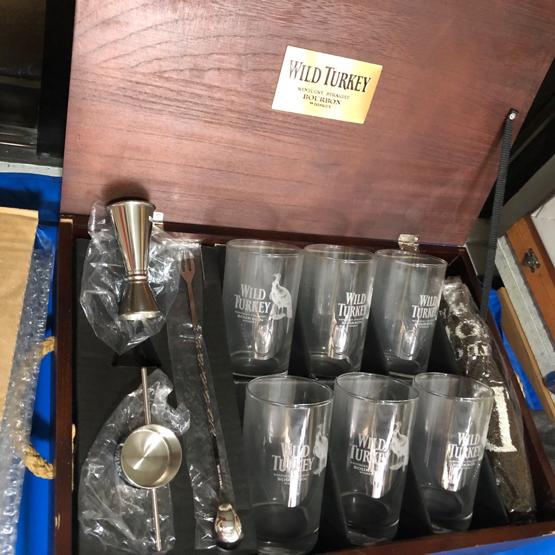 WILD TURKEY COCKTAIL GLASS SET(rare items), Furniture & Home Living ...