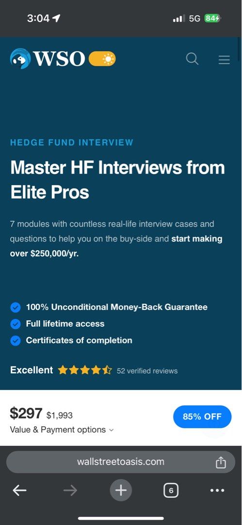 WSO Hedge Fund Interview Course, Everything Else on Carousell