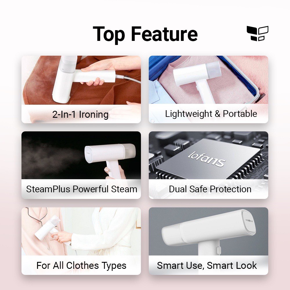 Zajia Lofans Handheld Garment Steamer 1200W Compact Vertical Iron Steam Iron GT-301W, TV & Home ...