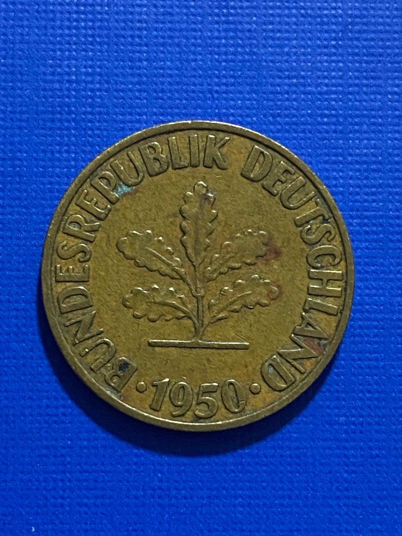 1950 Deutche 10 Pfennig coin, Hobbies & Toys, Memorabilia ...
