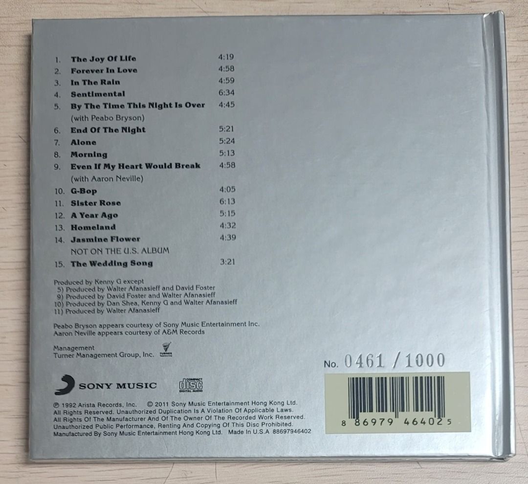 [包郵] AK 碟無花 CD AMCD Kenny G Breathless 2011 版 Sony Music 首批AMCDAnalog ...