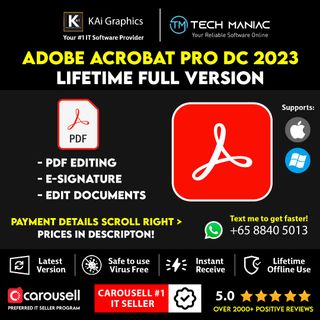 Adobe Acrobat Pro DC 2024 PDF Editor for Windows, Computers & Tech ...