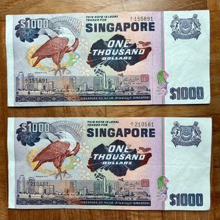 Bird Series Singapore $1000 Old Note, Hobbies & Toys, Memorabilia ...
