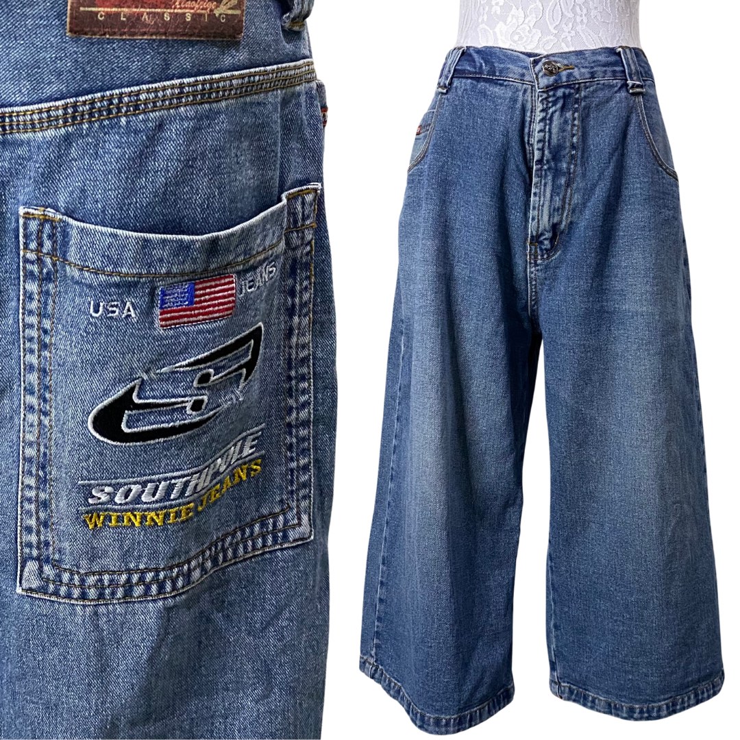 Blokecore Jorts Lightwashed Denim Wide Legged Pants, Men's Fashion ...