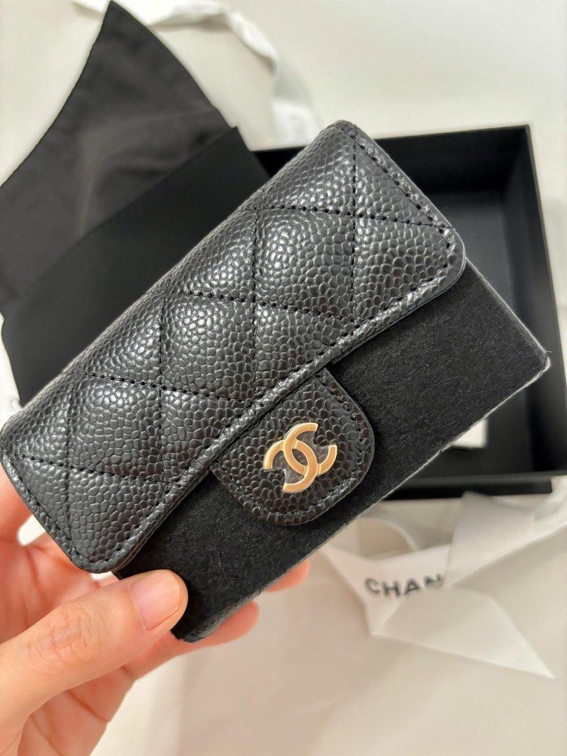 Chanel Classic Card Holder Black Caviar GHW, Luxury, Bags & Wallets on ...