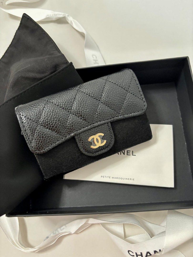 Chanel Classic Card Holder Black Caviar GHW, Luxury, Bags & Wallets on ...