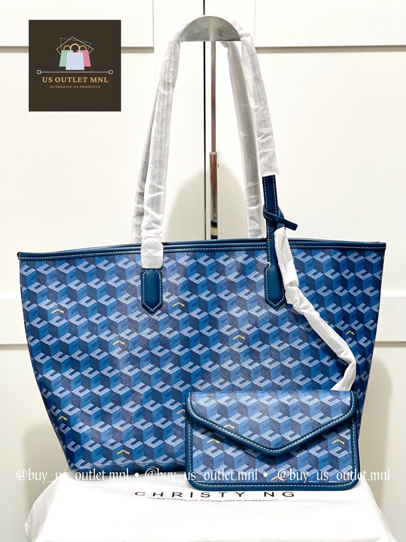 CHRISTY NG RUSSO MONOGRAM TOTE: BLUE, Women's Fashion, Bags & Wallets ...