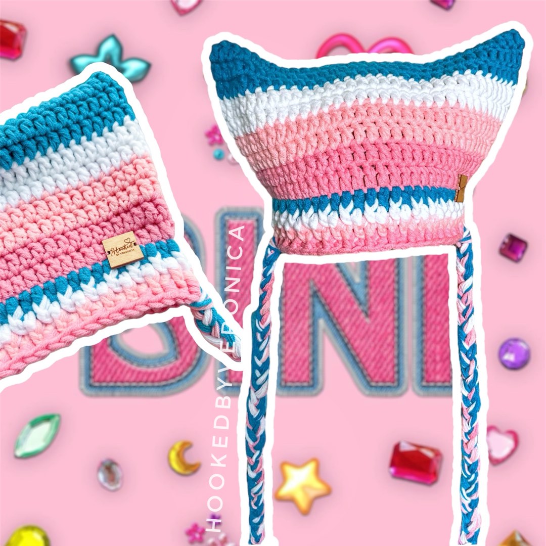 Crochet Bini Cat Beanie, Women's Fashion, Watches & Accessories, Hats ...