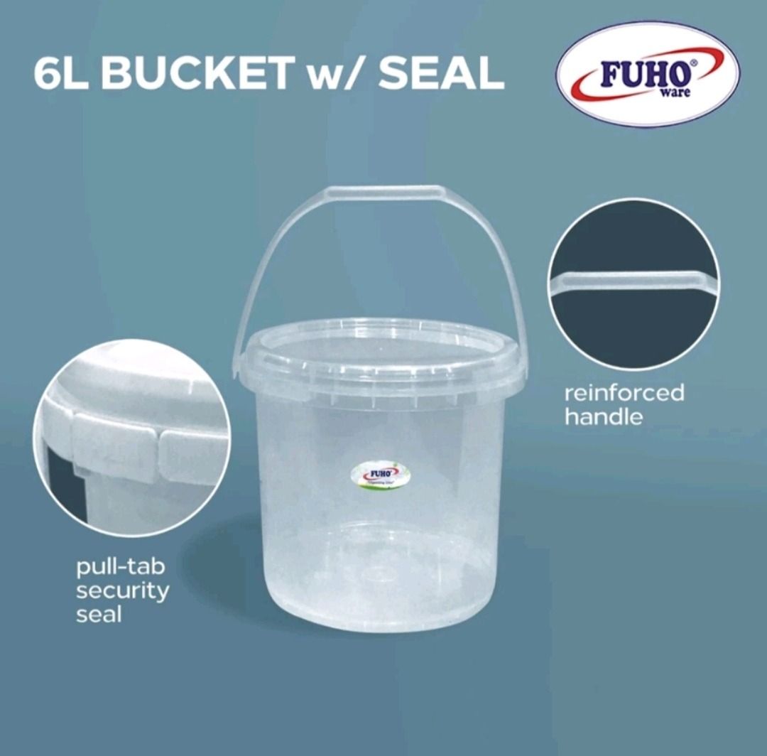 FUHO Bucket with Seal 6L, #606. 1pc Plastic Container Pail Canister ...