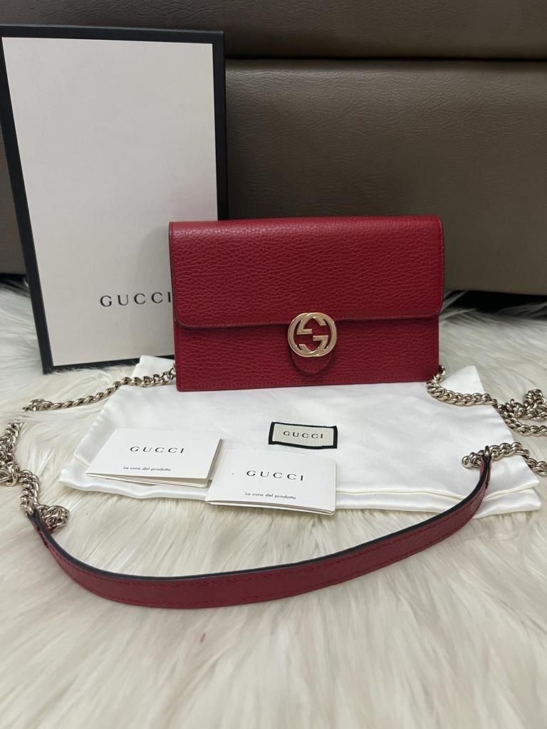 Gucci interlocking woc red GHW, Barang Mewah, Tas & Dompet di Carousell