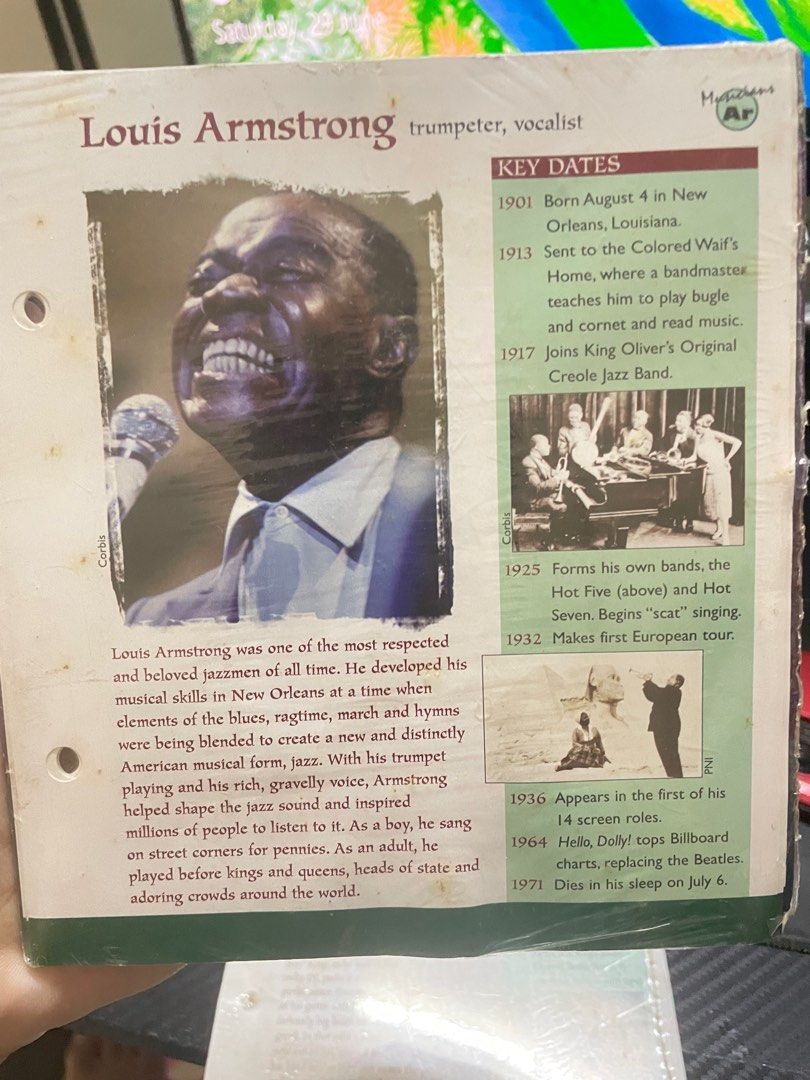 Vintage Louis Amrstrong Biodata Book, Hobbies & Toys, Books & Magazines ...