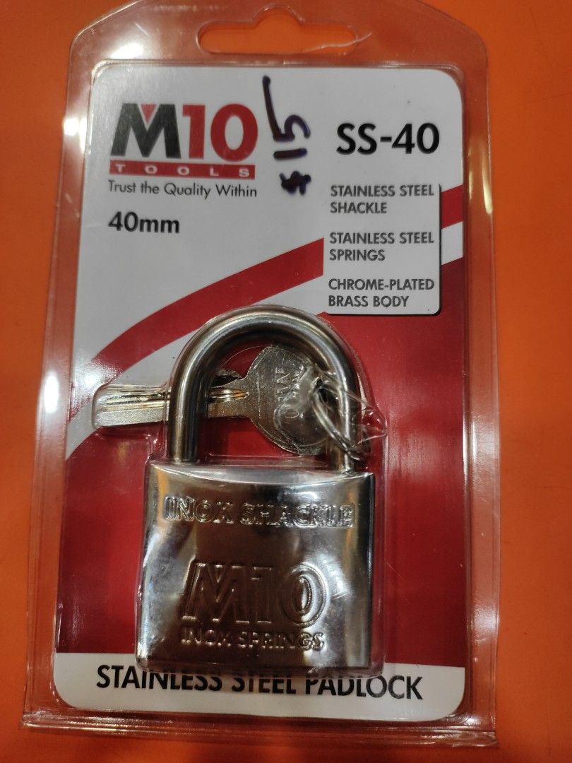 M10 stainless steel padlock. 40mm, Everything Else on Carousell