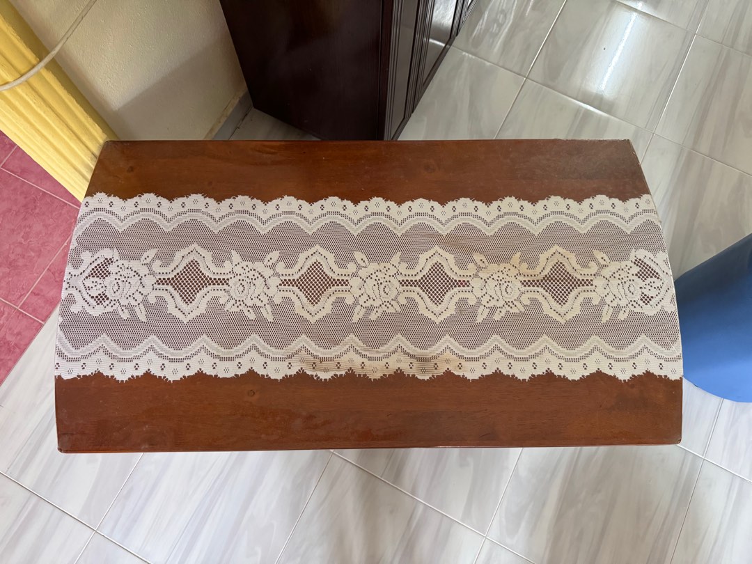 Meja kayu wooden table hi tea table, Furniture & Home Living, Furniture ...