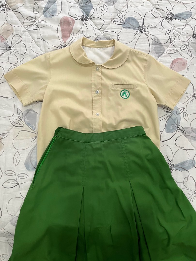 Miriam College High School Uniform (Green & Tan), Women's Fashion ...