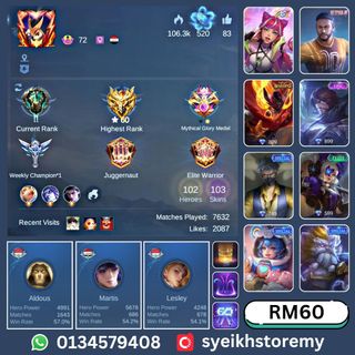 MLBB ACCOUNT, Video Gaming, Video Game Consoles, Others on Carousell