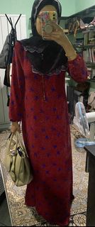 Jubah dress corak sari, Women's Fashion, Muslimah Fashion, Kaftans ...
