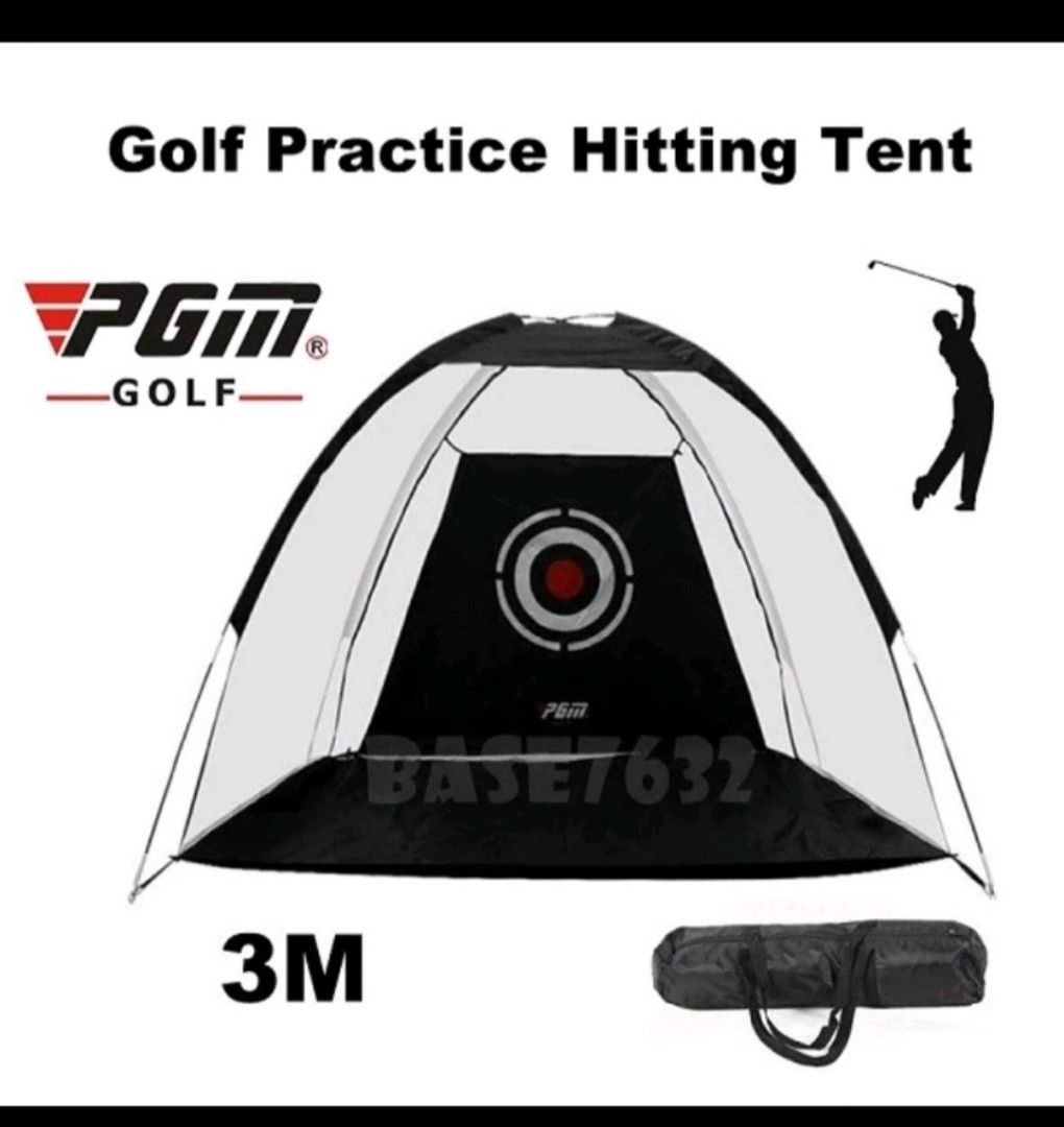 PGM 3M 3 Meter Indoor Golf Practice Training Hitting Tent Net Cage Mat 2090.1, Sports Equipment ...