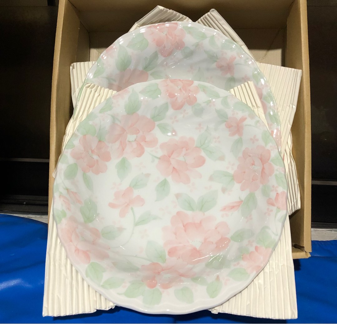 PORCELAIN BOWLS HONESTLY ROSE DESIGN set of 5 ,by TONO (Japan ...