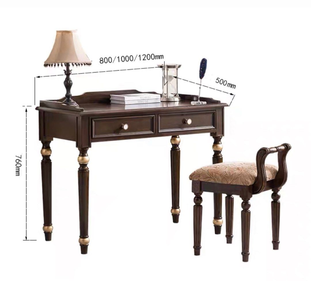 POZO Victorian Vanity / Study Table, Furniture & Home Living, Furniture ...