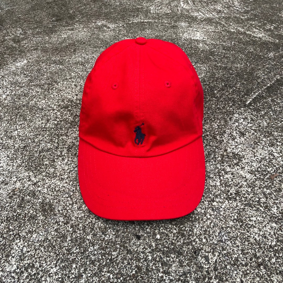 Ralph lauren small logo red cap, Men's Fashion, Watches & Accessories ...