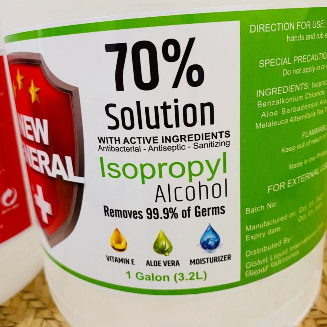 SALE 70% NEW GENERAL Alcohol Gallon 3.2 Liter Ethyl Isopropyl ...