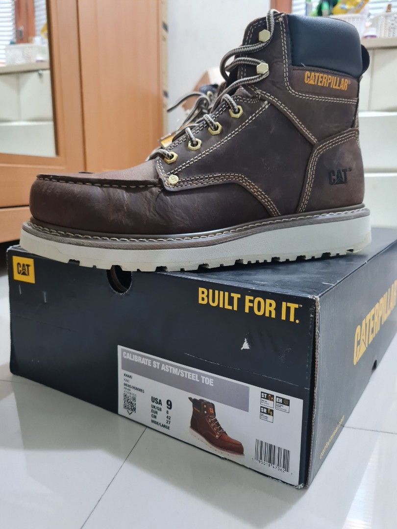 Sepatu safety Caterpillar ST ASTM STEEL TOE, Fesyen Pria, Sepatu ...