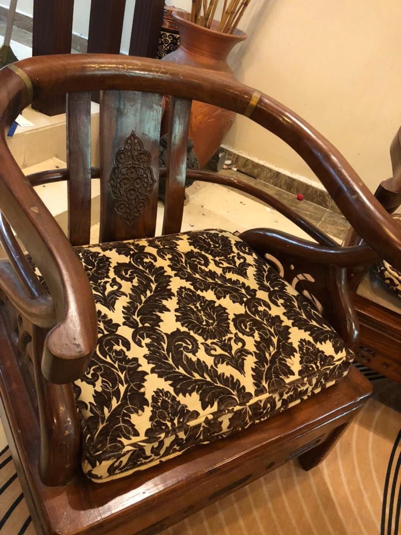 Set Kerusi Meja Kayu Jati Pakistan, Furniture & Home Living, Furniture ...