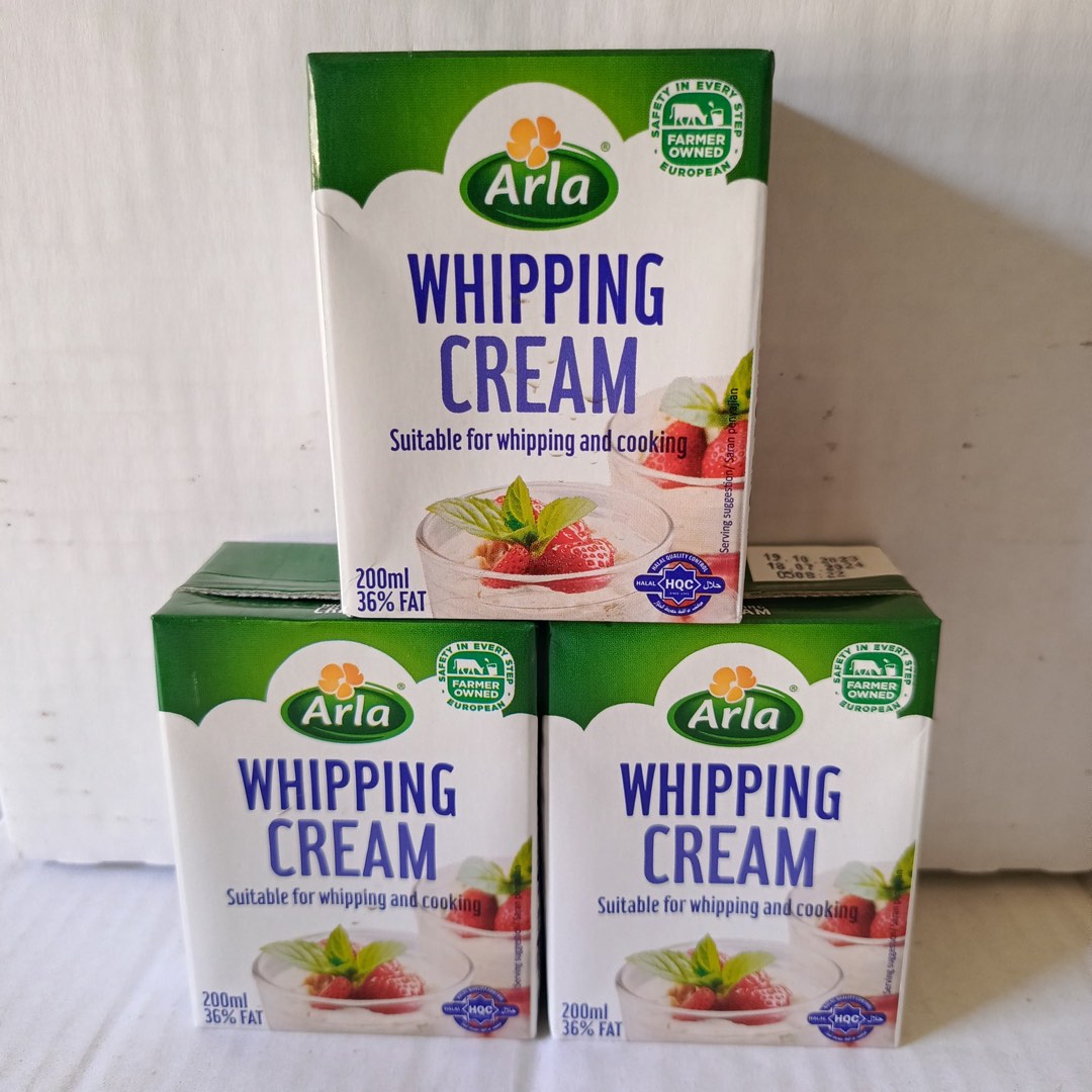whipping cream arla 200 mL, Makanan & Minuman, Kue-kue di Carousell