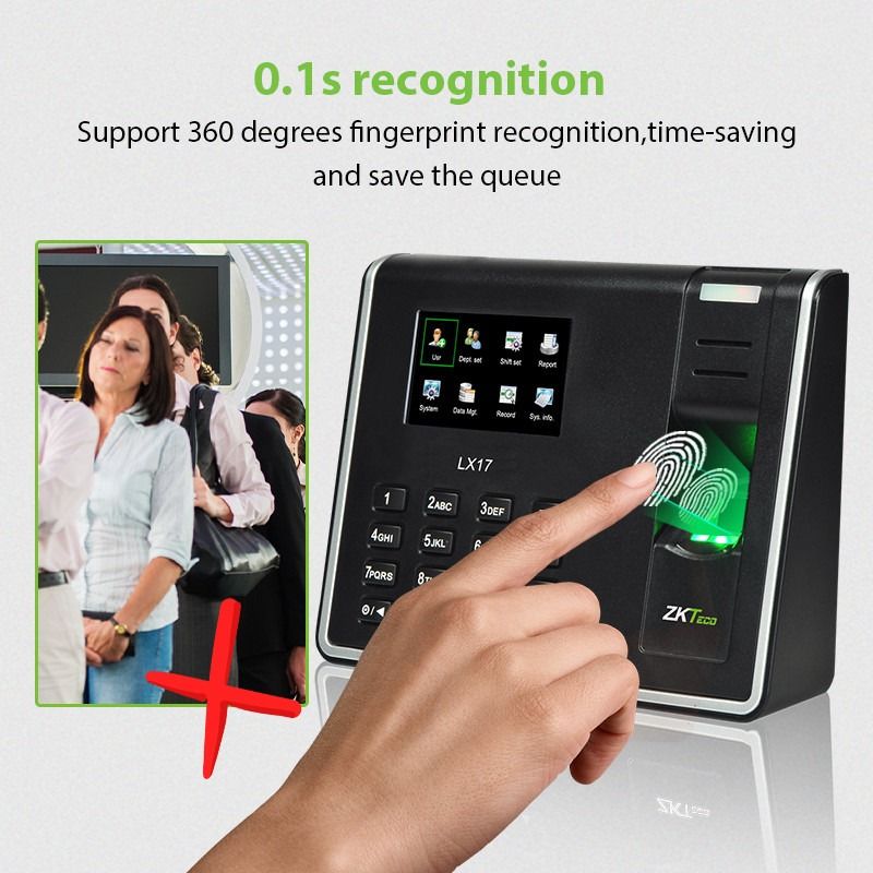 ZKTeco Biometrics Fingerprint Time Attendance Machine Household ...