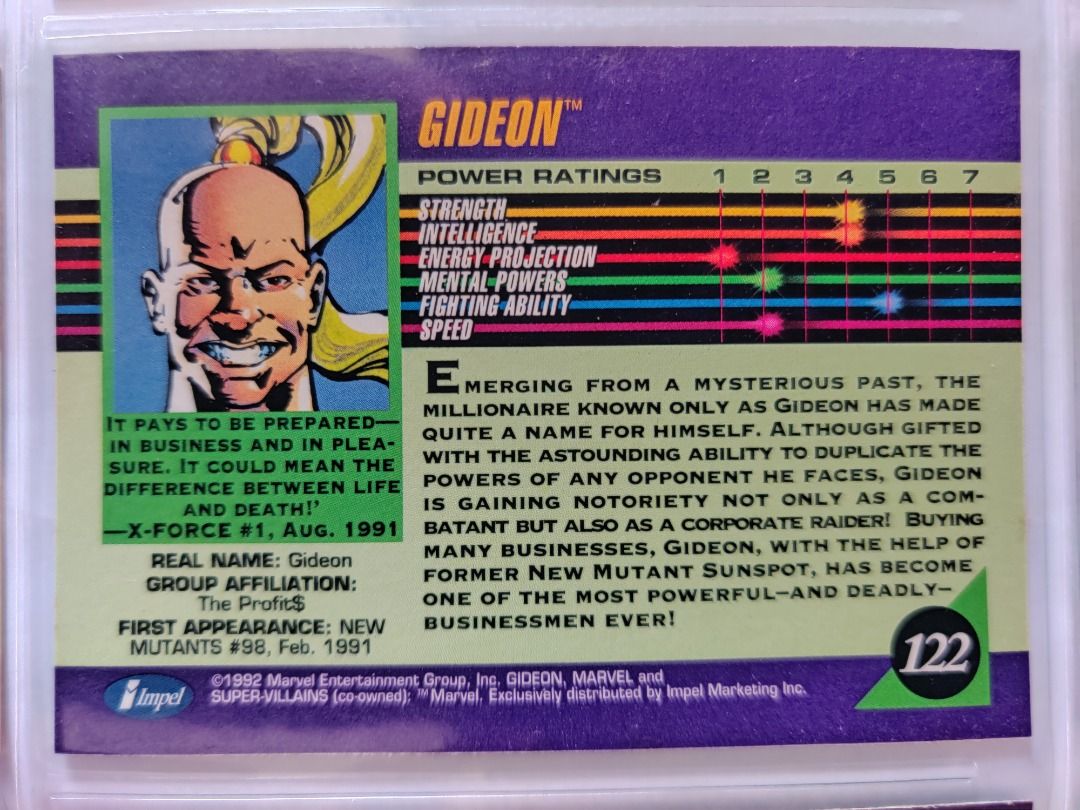 1992 Impel Marvel Universe Series 3 Gideon, Hobbies & Toys, Memorabilia ...