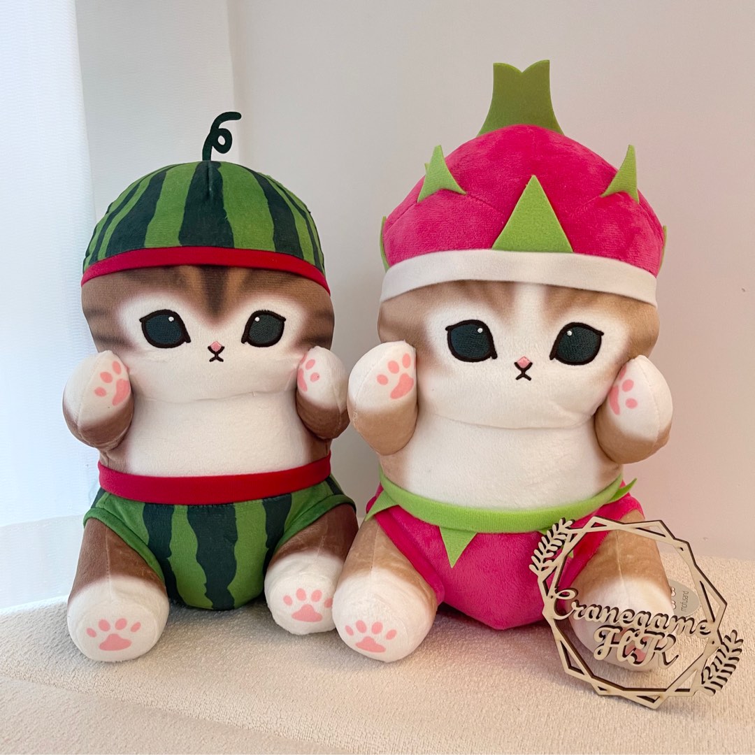 (日版)全新 mofusand 鯊魚貓貓福珊迪 火龍果 dragonfruit，西瓜 watermelon 可愛大公仔 plush toy ...