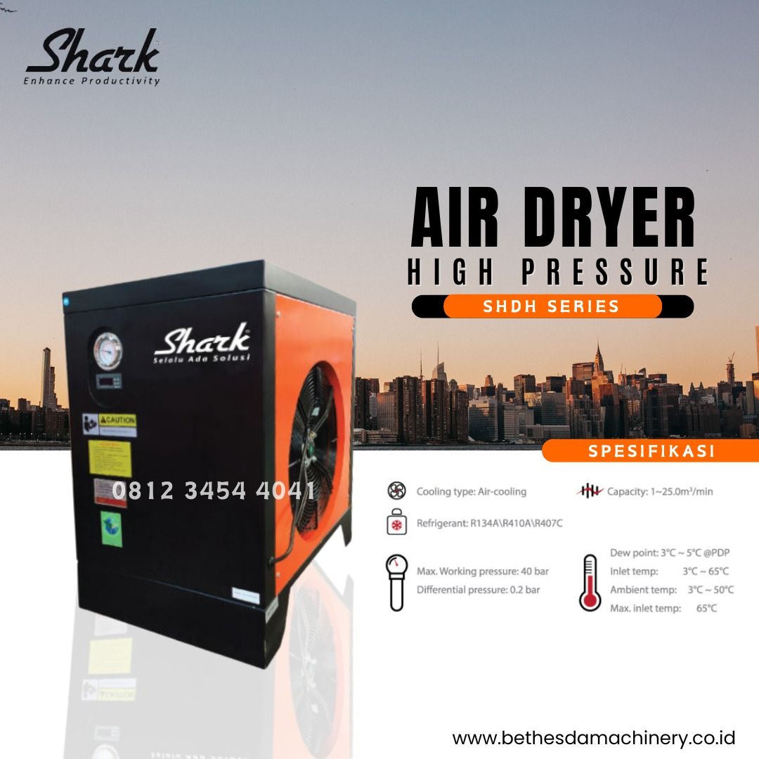 Air Dryer High Pressure SHDH 10 / 40 Bar Shark 3 Phase, Motor di Carousell