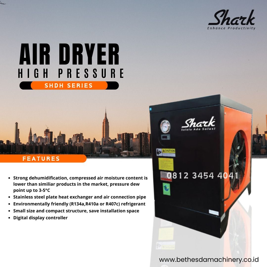 Air Dryer High Pressure SHDH 10 / 40 Bar Shark 3 Phase, Motor di Carousell