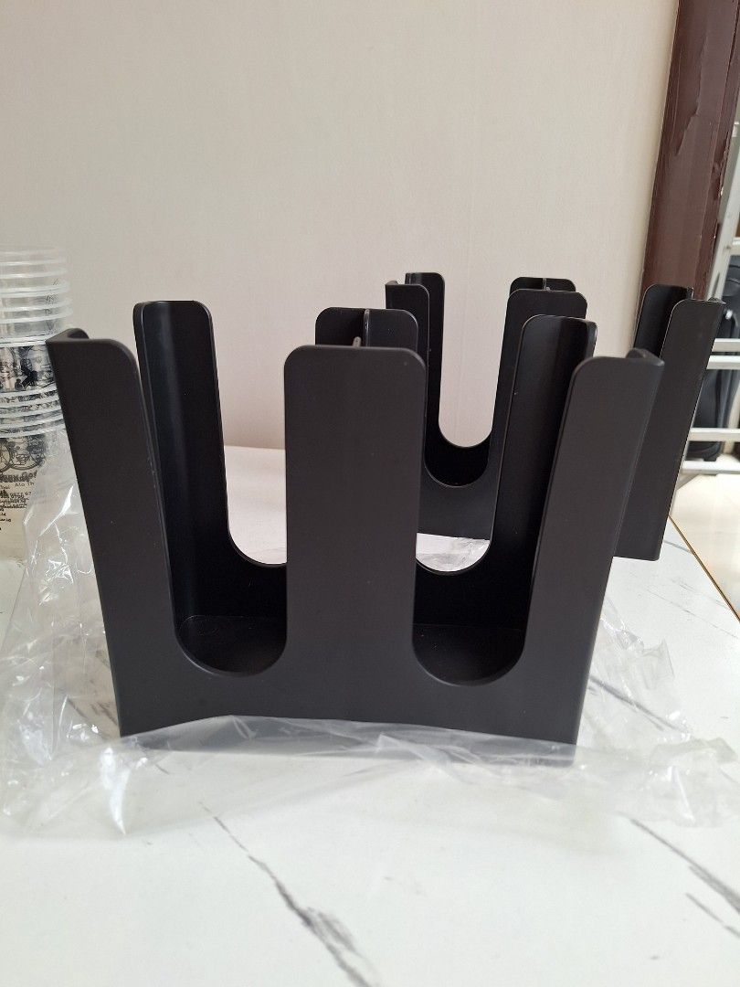 AKRILIK ACRYLIC TEMPAT CUP GELAS PLASTIK 2 SLOT HITAM MUAT GELAS BESAR ...